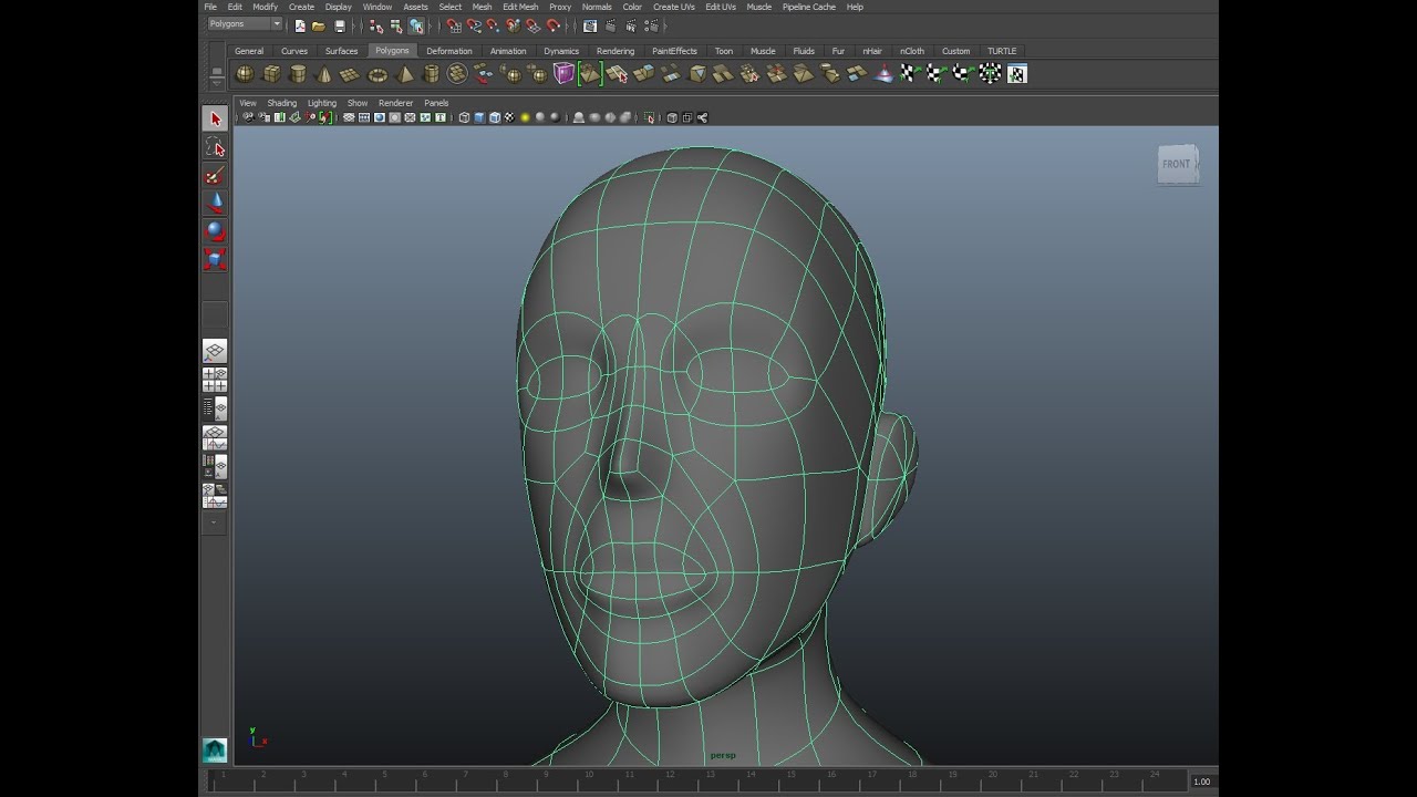 Maya Character modeling tutorial, part 3 - The Head
