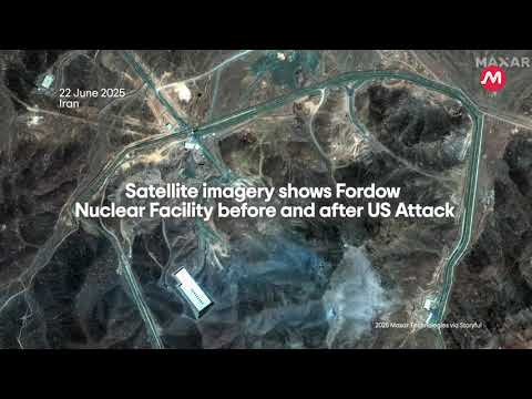 Satellite imagery shows Fordow Nuclear Facility before and after the US attack | Maktoob