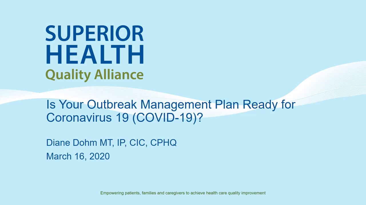 Is Your Outbreak Management Plan Ready for Coronavirus 19 (COVID-19)?