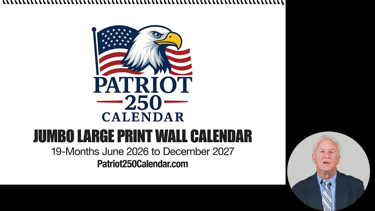 Patriot 250 Calendar - 19-months - June 2025 to December 2027
