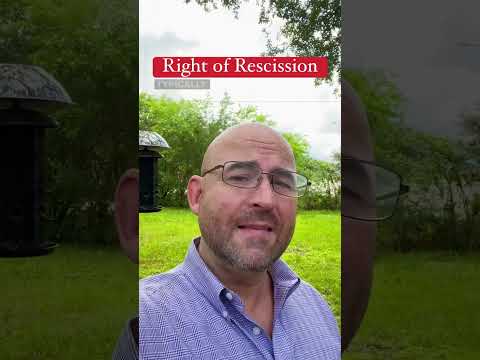 What is the right of rescission?