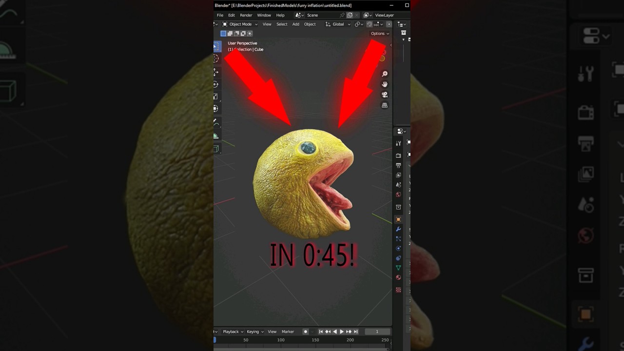 Pac-man in 45 seconds! #unreal #unity #blender #blender3d #parody #gamedevelopment #pacman #3dmodel