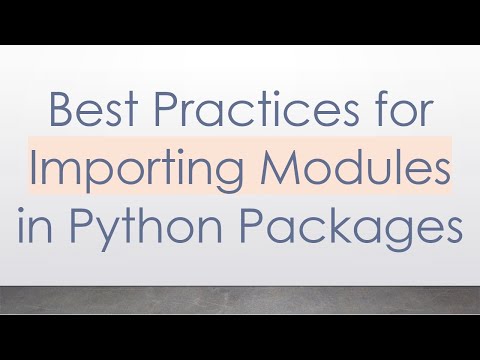 Best Practices for Importing Modules in Python Packages
