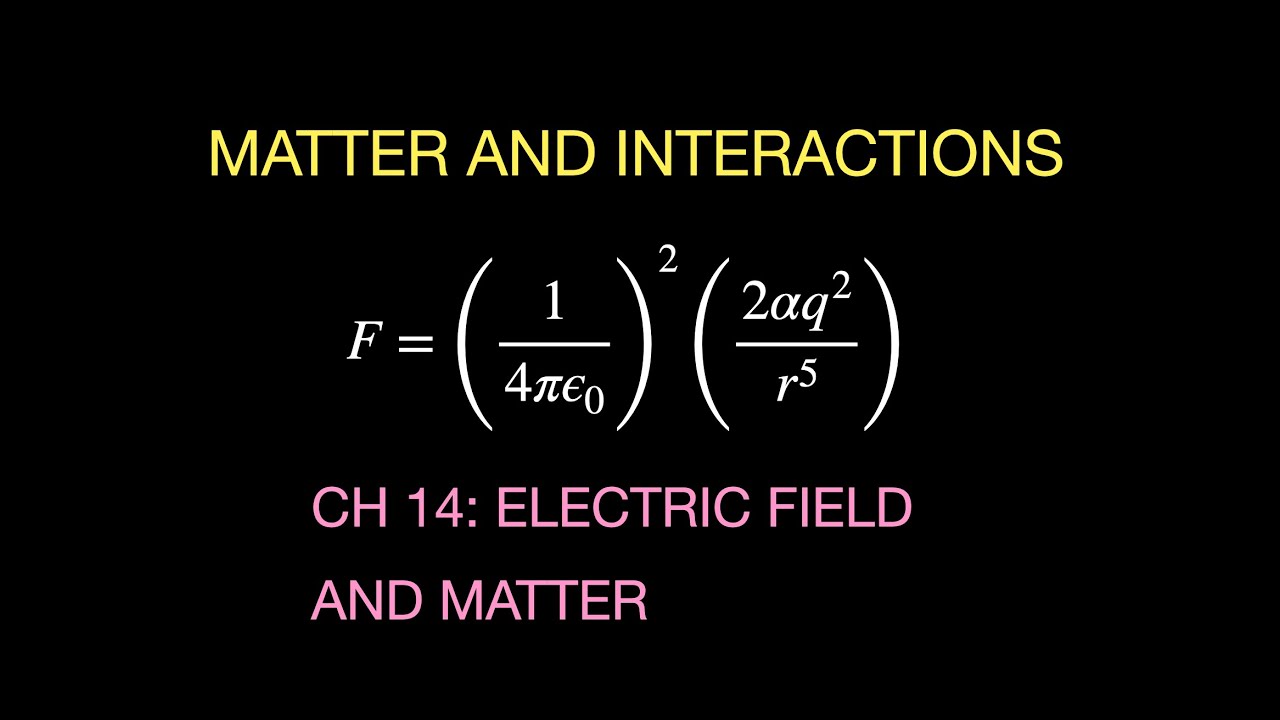 Matter and Interactions Ch 14: Electric Fields and Matter - Summary