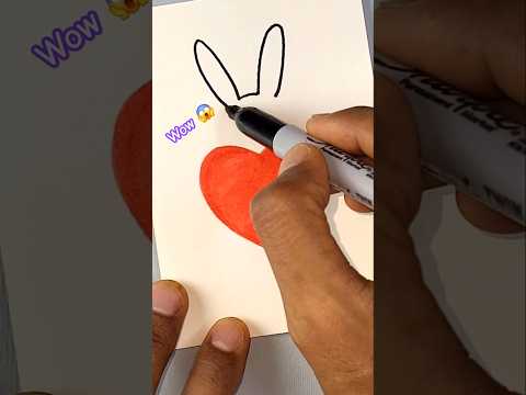 Easy cute Rabbit drawing Tutorial #shorts #art #easydrawing #funny