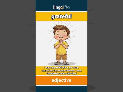 🇬🇧 Grateful Meaning : Flash Card : Learn English Vocabulary