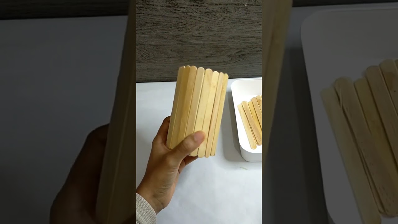 ✨vas bunga dari botol bekas & stik es krim✨ #short #shorts  #shortsvideo #ideas