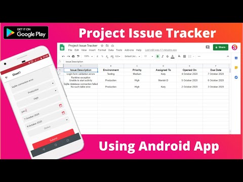 Project Issue Tracking To Google Sheets Using Upsheet App | App Templates For Google Sheets