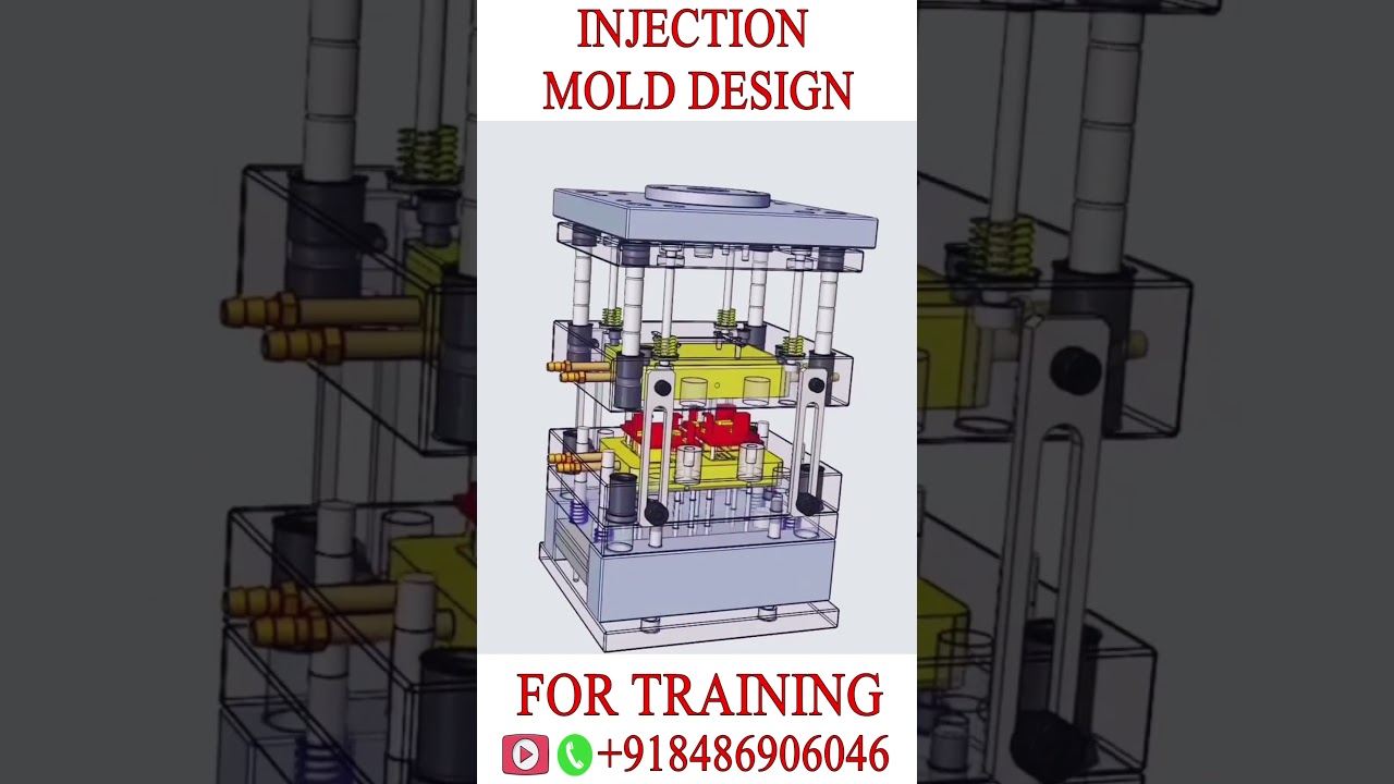PLASTIC INJECTION MOLD ANIMATION 🔥 3 plate mold design #injectionmolding #3platevs2platemolddesign