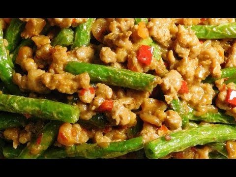 Szechwan Spicy Green Bean and Ground Pork in Broad Bean Sauce