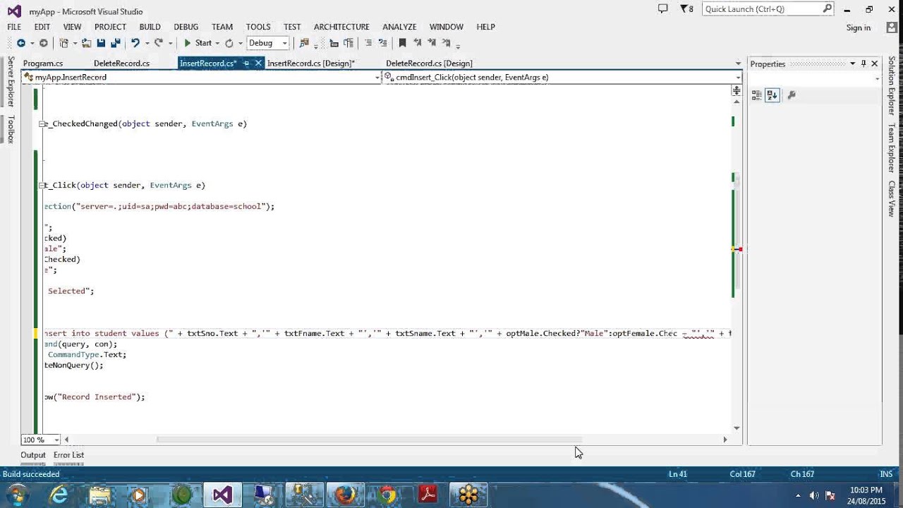 ADO.NET Online Class Day 5 - Working with SqlCommand - Inserting Record From UI