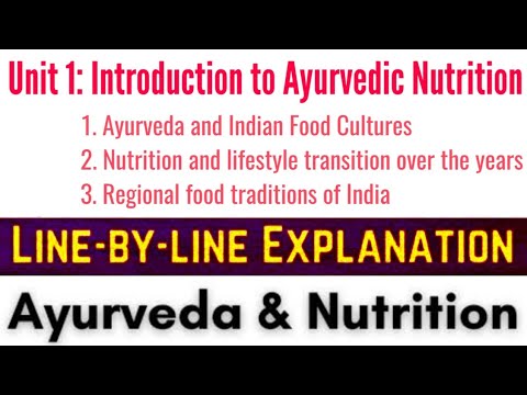 Introduction to Ayurvedic Nutrition UNIT- 1 || Ayurveda And Nutrition || Must Watch 🔥