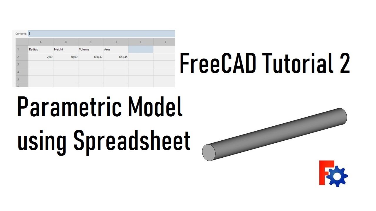 FreeCAD Tutorial 2 | Cylinder Parametric Model using Spreadsheet (Basics)