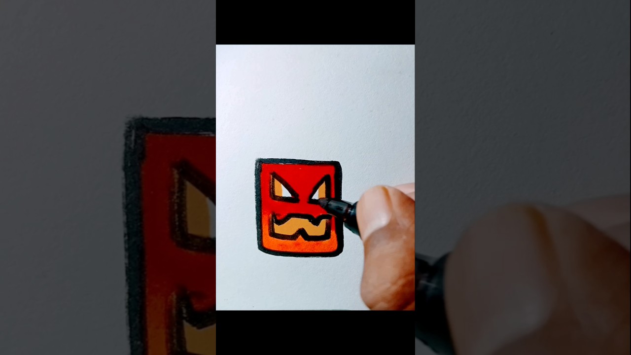 【ASMR】 Drawing Geometry Dash in 35 Sec