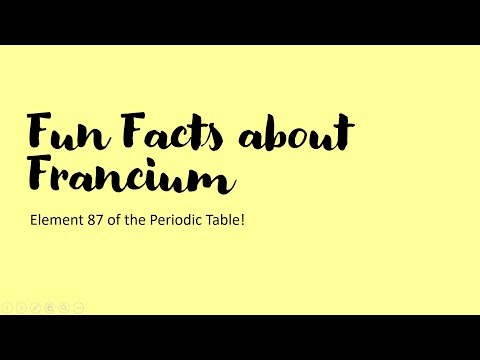 Fun Facts About Francium | Francium | Element #87 | The Periodic Table | #Shorts