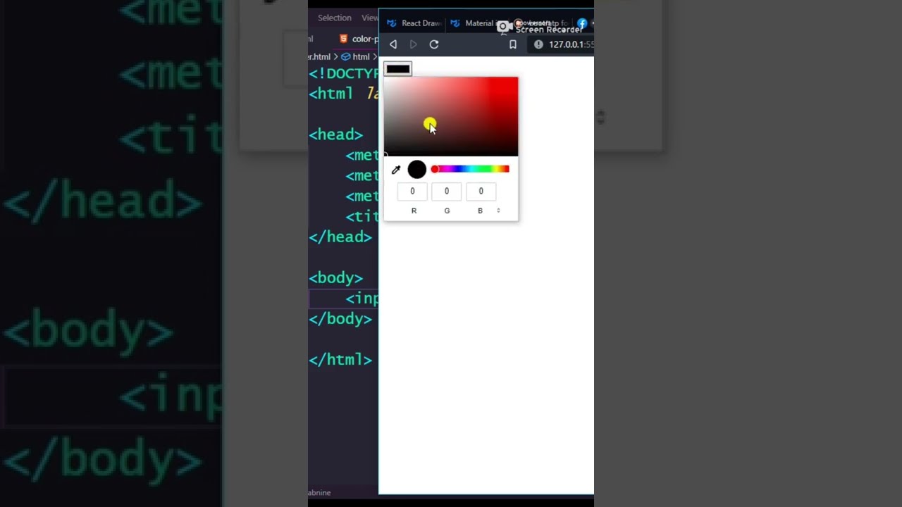 #3 your own color picker using a single line  || html tip and tricks