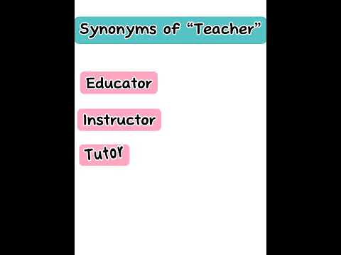 Synonyms of TEACHER #shorts #englishlearning #education