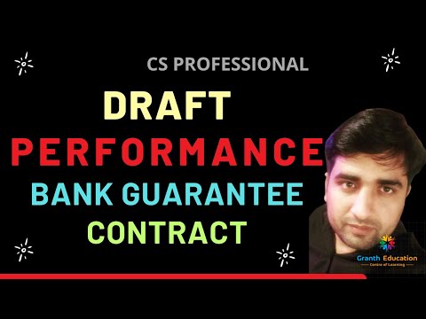 Draft a Bank Guarantee Deed | Performance Bank Guarantee Contract | #csprofessional #drafting