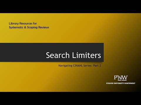 Search Limiters Video