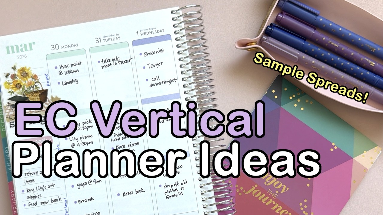 Erin Condren Vertical Planner Ideas | Sample Spreads + How to Use Yearly Boxes & Monthly Pages