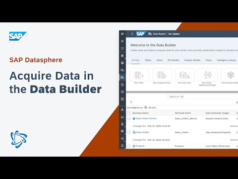 Acquire Data in the Data Builder: SAP Datasphere
