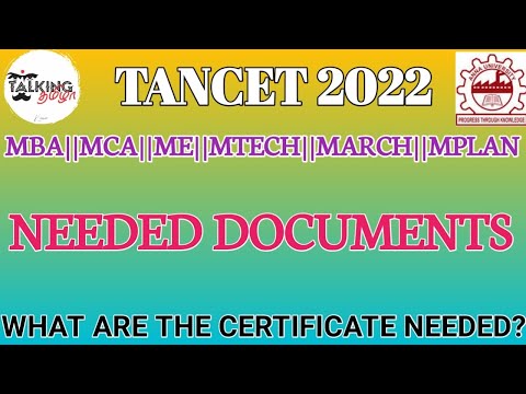 TANCET 2022|| TN MBA MCA ME MTECH COUNSELING|| NEEDED DOCUMENTS/CERTIFICATES READY? @talkingtamila