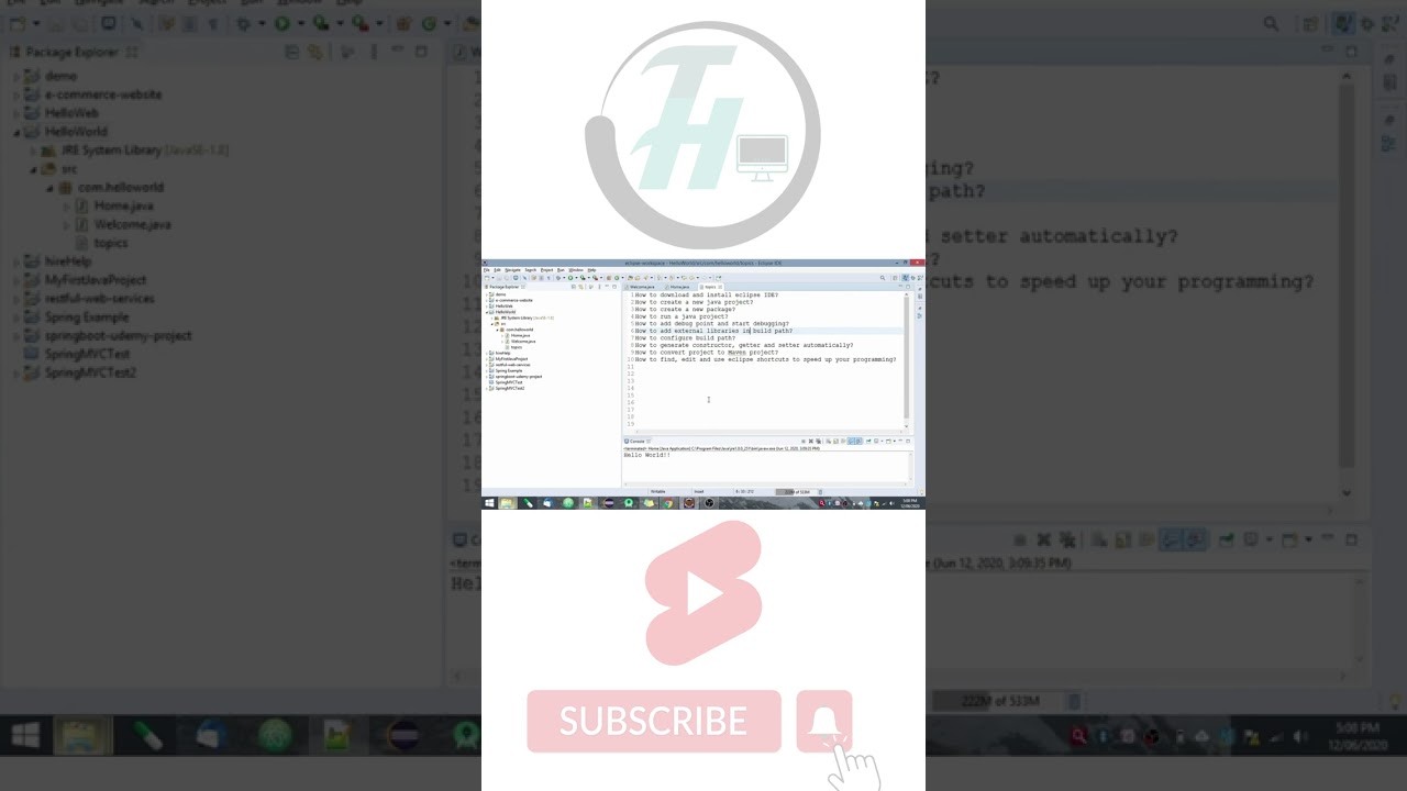 Introduction to Java & Eclipse IDE | Quick Tutorial for beginners | Guide | Link in Description