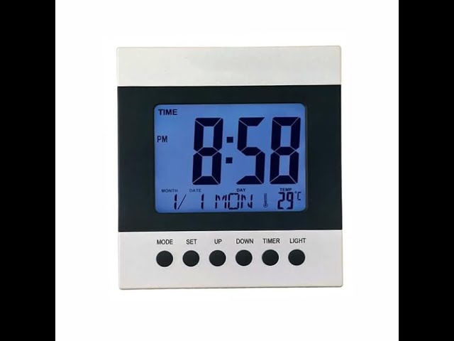 Clock - Hut shape wooden LED clock with temperature and sound sensor ...