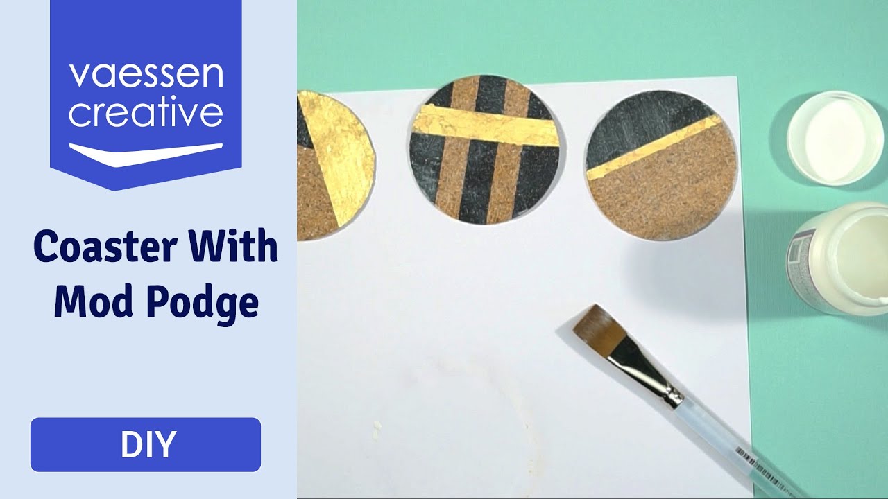 DIY: Festive coasters with Mod Podge and gold foil