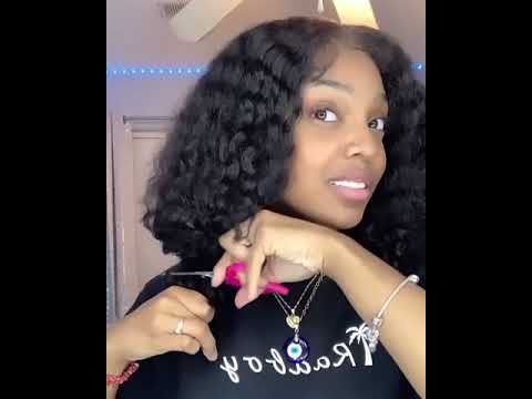 Turning your curly hair wig into beautiful short bob cut! Who wants to try?