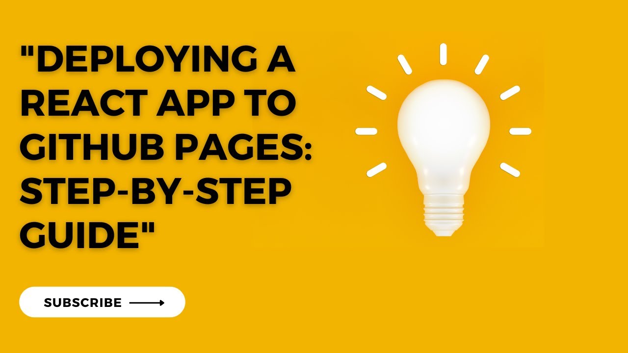 Deploying a React App to GitHub Pages  Step by Step Guide - Free