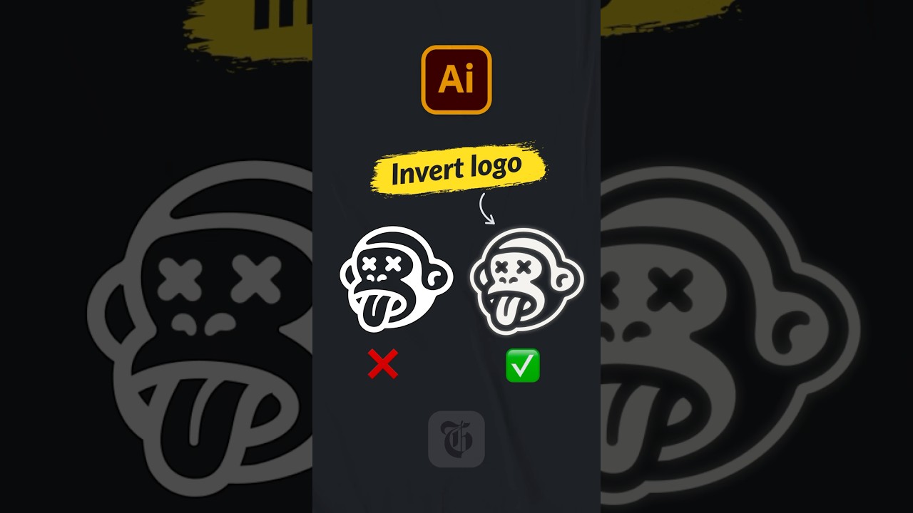 How to invert logo on darker backgrounds | Adobe illustrator Tutorial #logodesign #graphicdesign