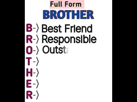 Brotherπ§full Form| Full Form of Brother#brother#fullform #shorts