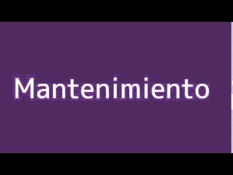 How to say Maintenance in Spanish