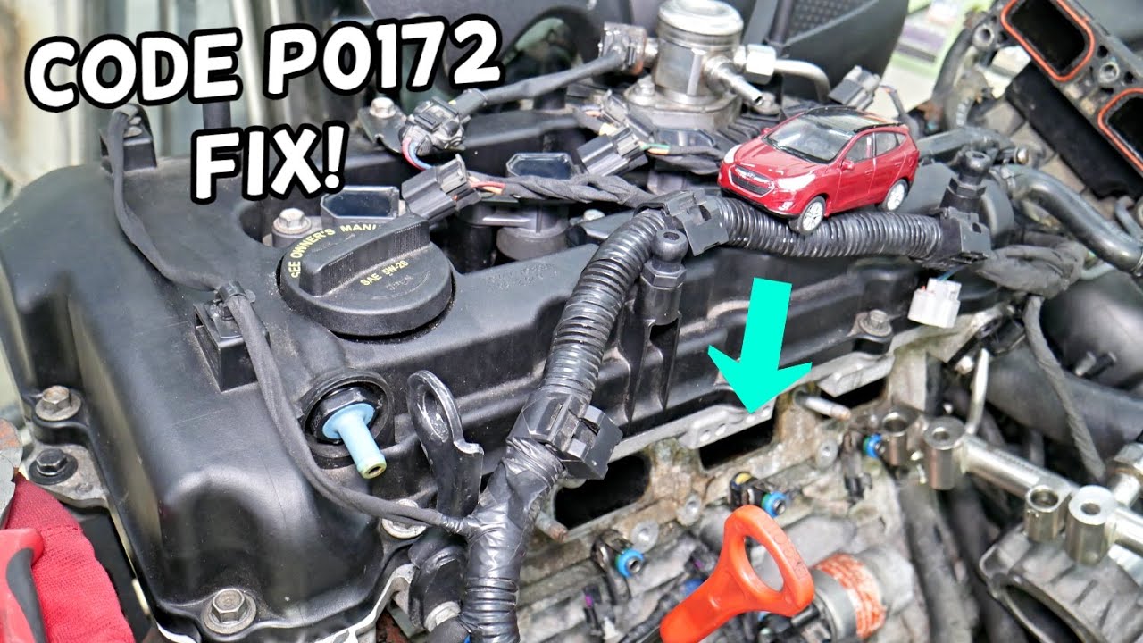 HYUNDAI TUCSON CODE P0172 SYSTEM TOO RICH, CHECK ENGINE LIGHT ON FIX
