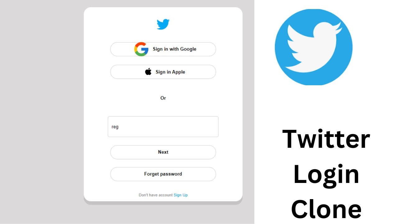 Create an Twitter Login Clone | HTML CSS