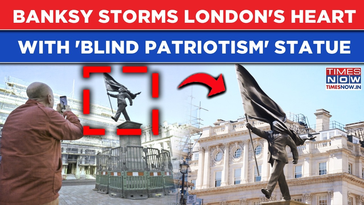 Watch Banksy Storm London's Heart: 'Blind Patriotism' Statue Jolts UK| Mysterious Artist In Action