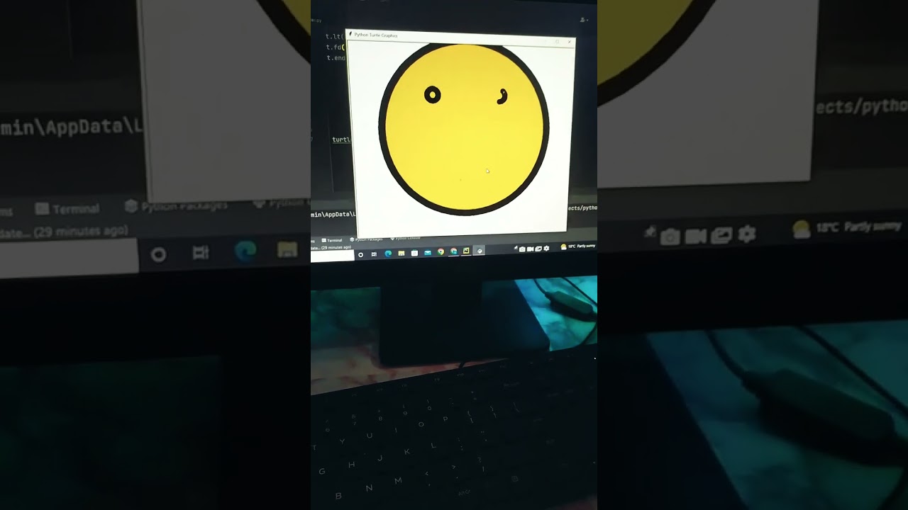 Smiley Drawing With Python Turtle | Python Turtle Graphics