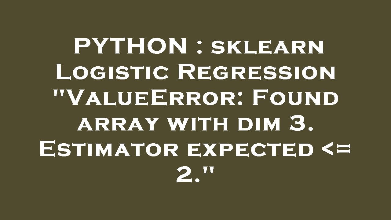 PYTHON : sklearn Logistic Regression 