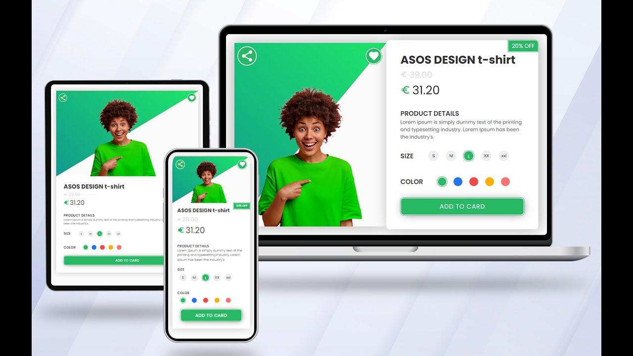Animated And Responsive  Product Card using HTML CSS and JavaScript
