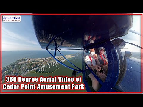 360° Aerial Video of Cedar Point Amusement Park - Taken From an Experimental Plane – Sandusky, Ohio