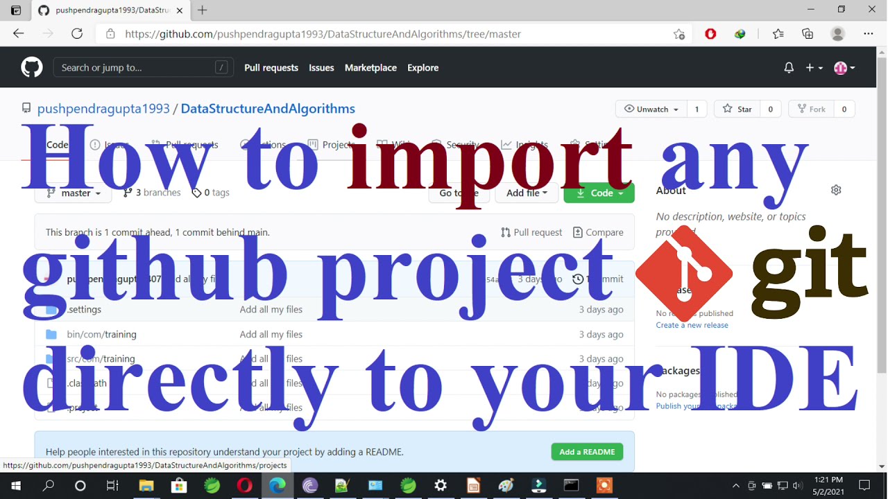 How to import project directly from github to eclipse