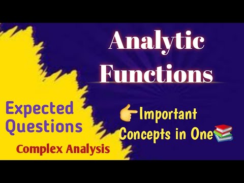 Analytic Functions (👉 Important Concepts📚) | Functions of Complex Variables