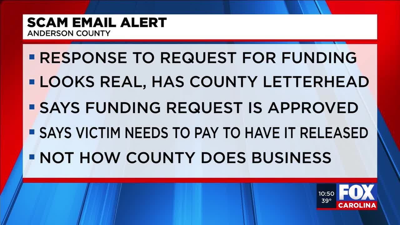 Deputies warn of email scam targeting Anderson County residents