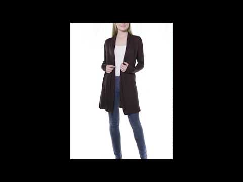 EttelLut Long Open Front Lightweight Cardigan Sweaters Regular Plus Size