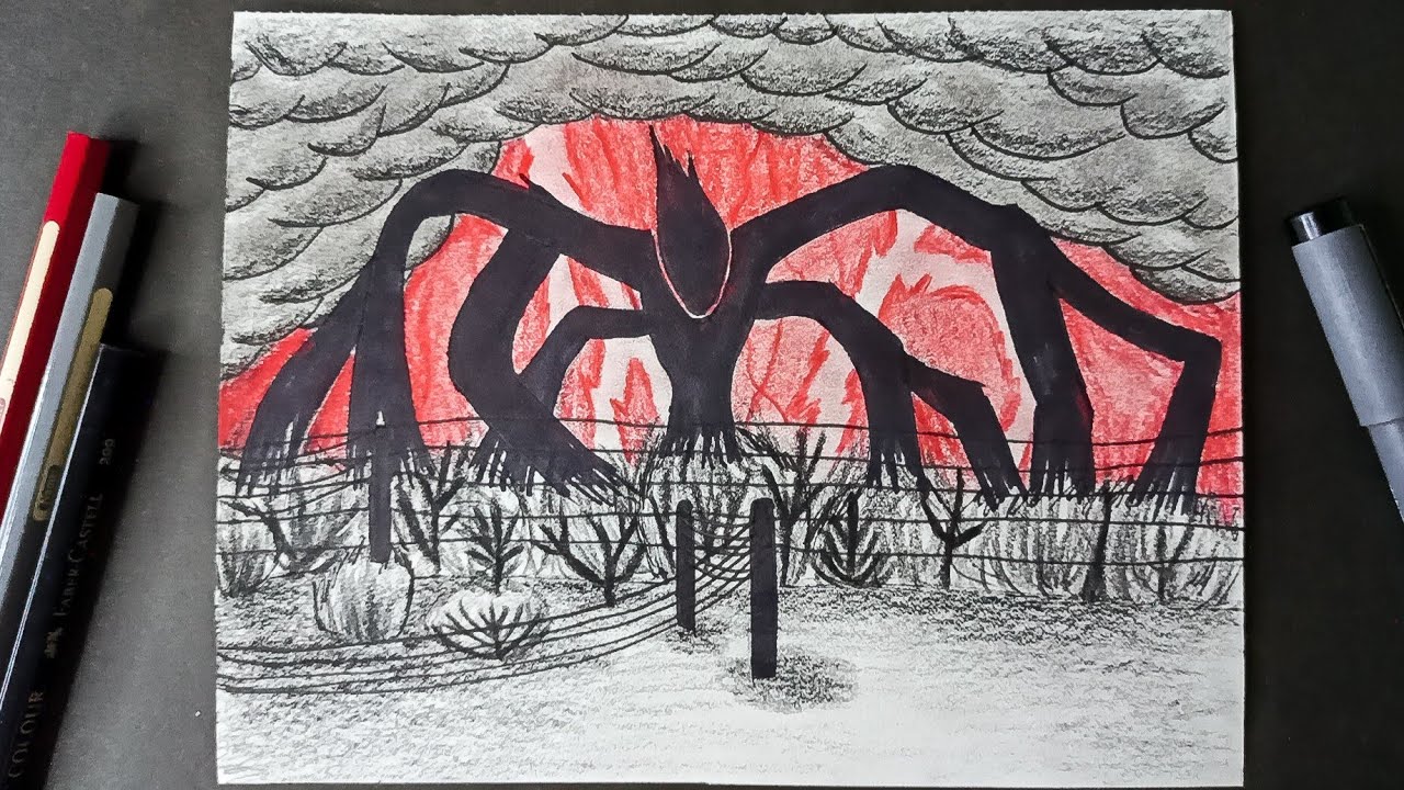 How to Draw THE UPSIDEDOWN - Stranger Things 4 | Step by Step