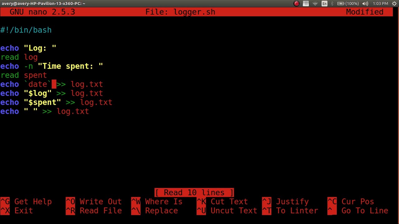 A Simple Logging Program Tutorial Using SHELL
