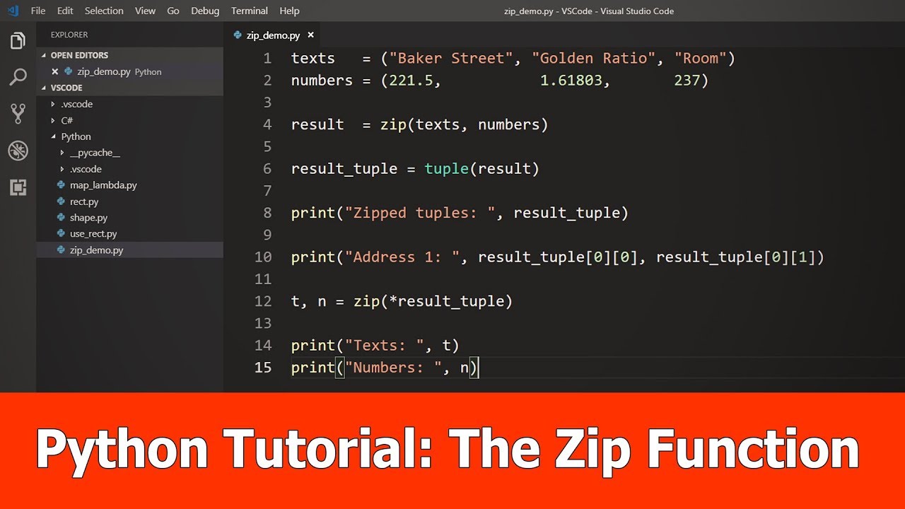 Python Beginner Tutorial : Zip Function