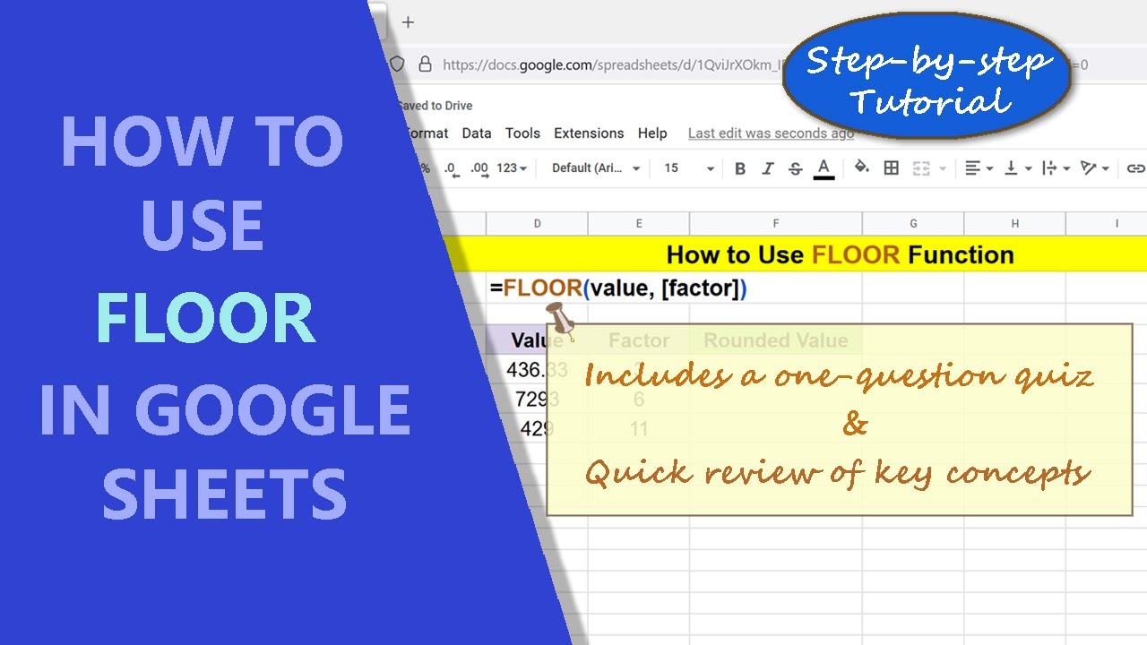Google Sheets | FLOOR Function | Round Down Number | Example |  Spreadsheet Tutorial