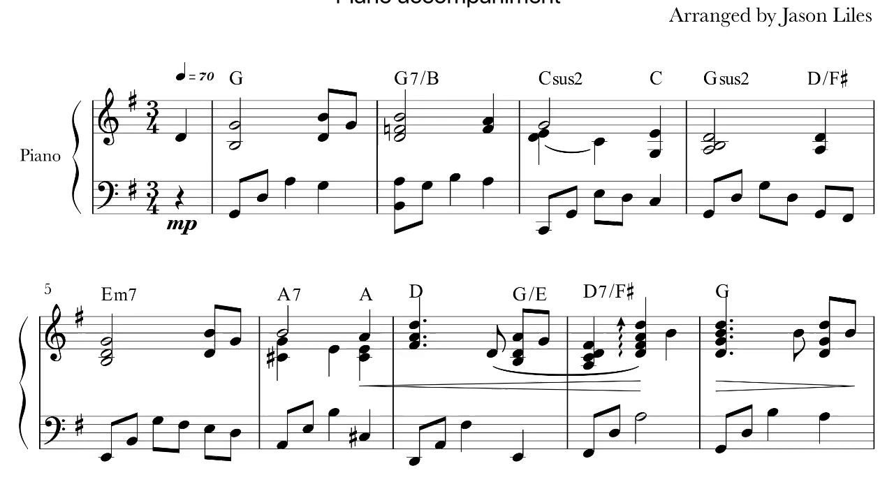 Amazing Grace piano accompaniment demo